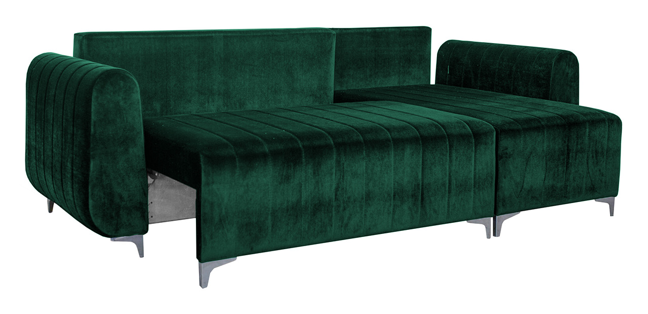 Mały narożnik z funkcją spania ARDONE uniwersalny, z welurową tapicerką ...